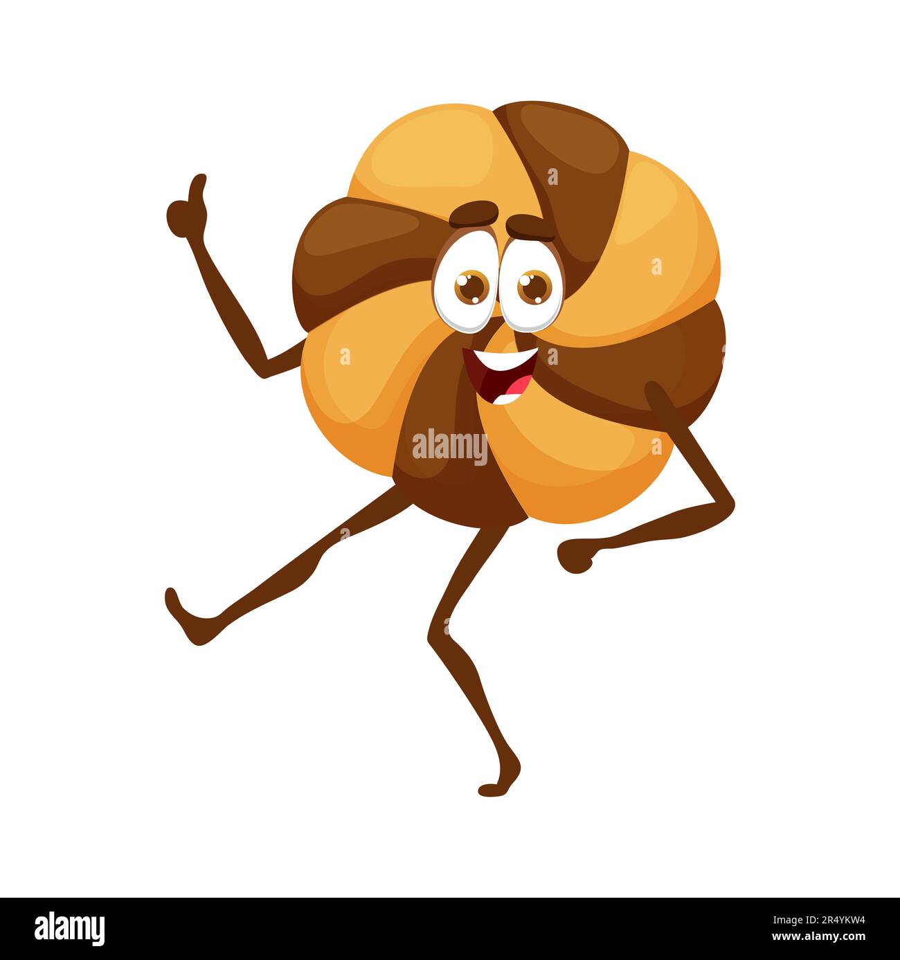 Cartoon-Keks lustige Figur, die Daumen hoch zeigt, süßes Essen und ...