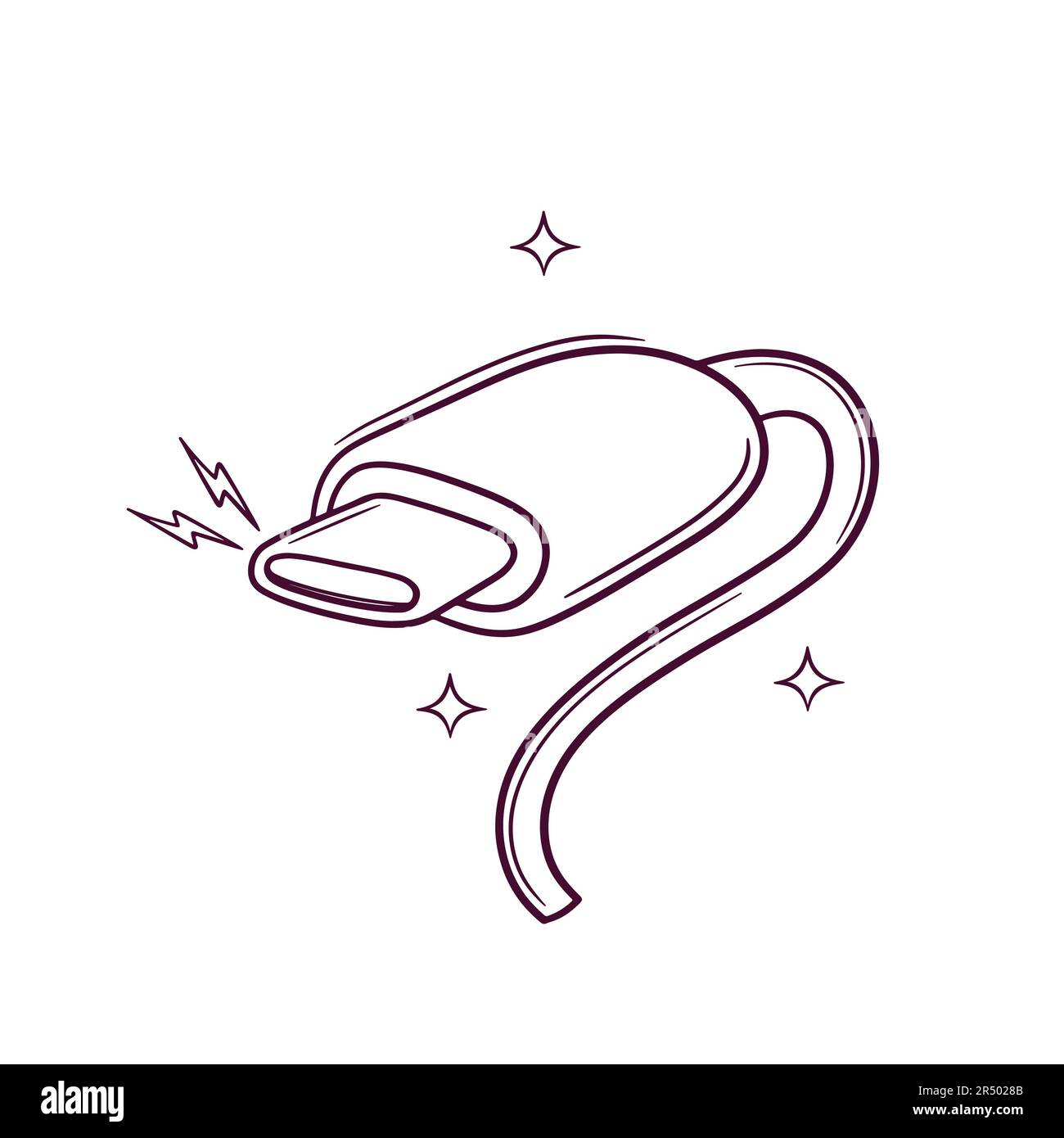 Von Hand gezogener USB-Anschluss Typ C. Doodle Vector Sketch ...