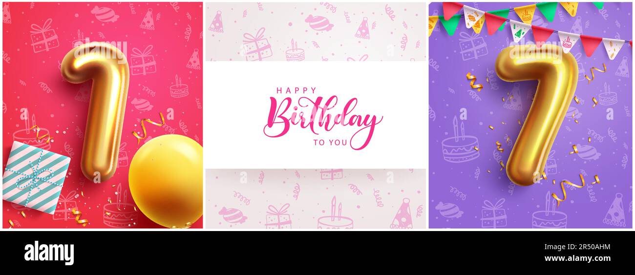 7 geburtstag Stock-Vektorgrafiken kaufen - Alamy