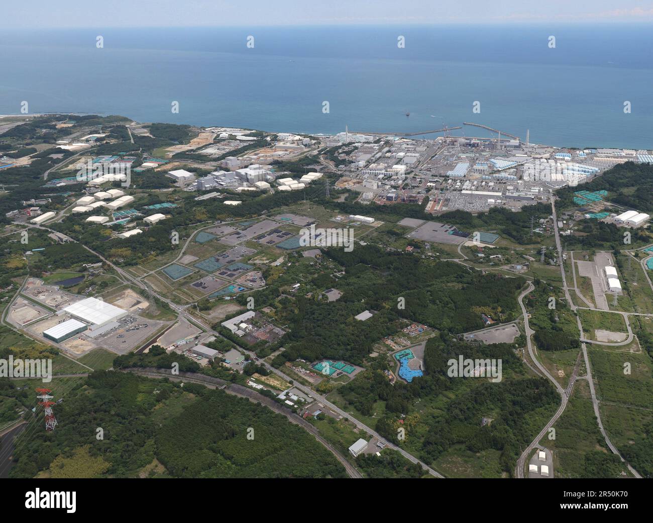 An aerial photo shows Fukushima No. 1 nuclear power plant in Okuma ...