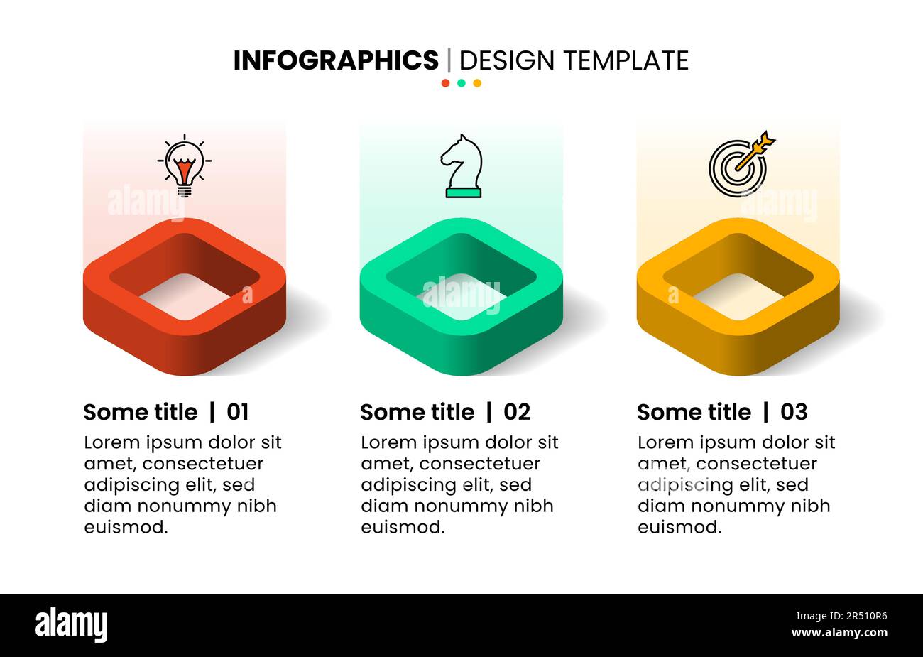 Infografik-Vorlage mit Symbolen und 3 Optionen oder Schritten. Spalten ...