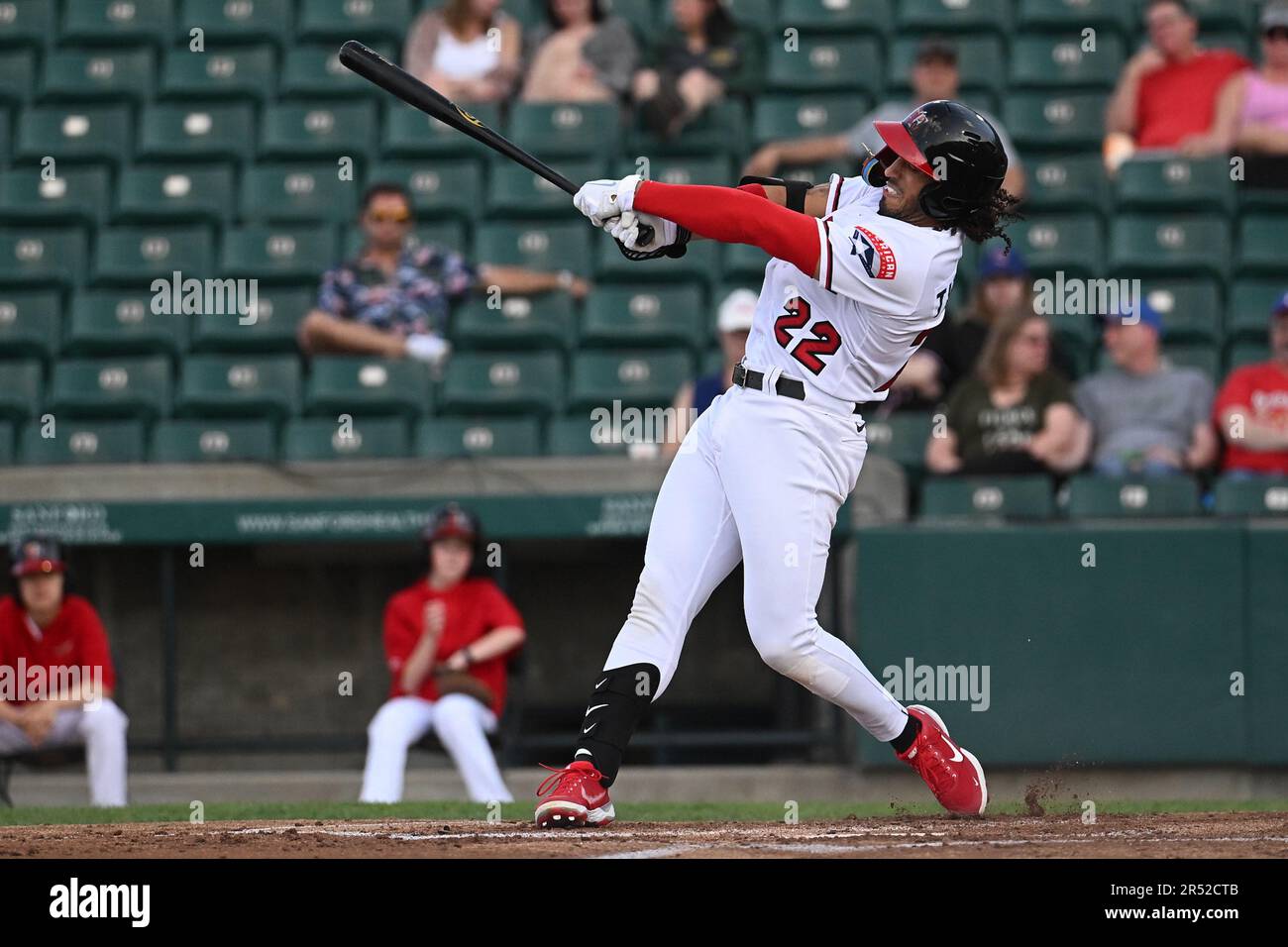 Fargo, ND, 30. Mai 2023. FM RedHawks Infielder Dillon Thomas (22) sieht ...