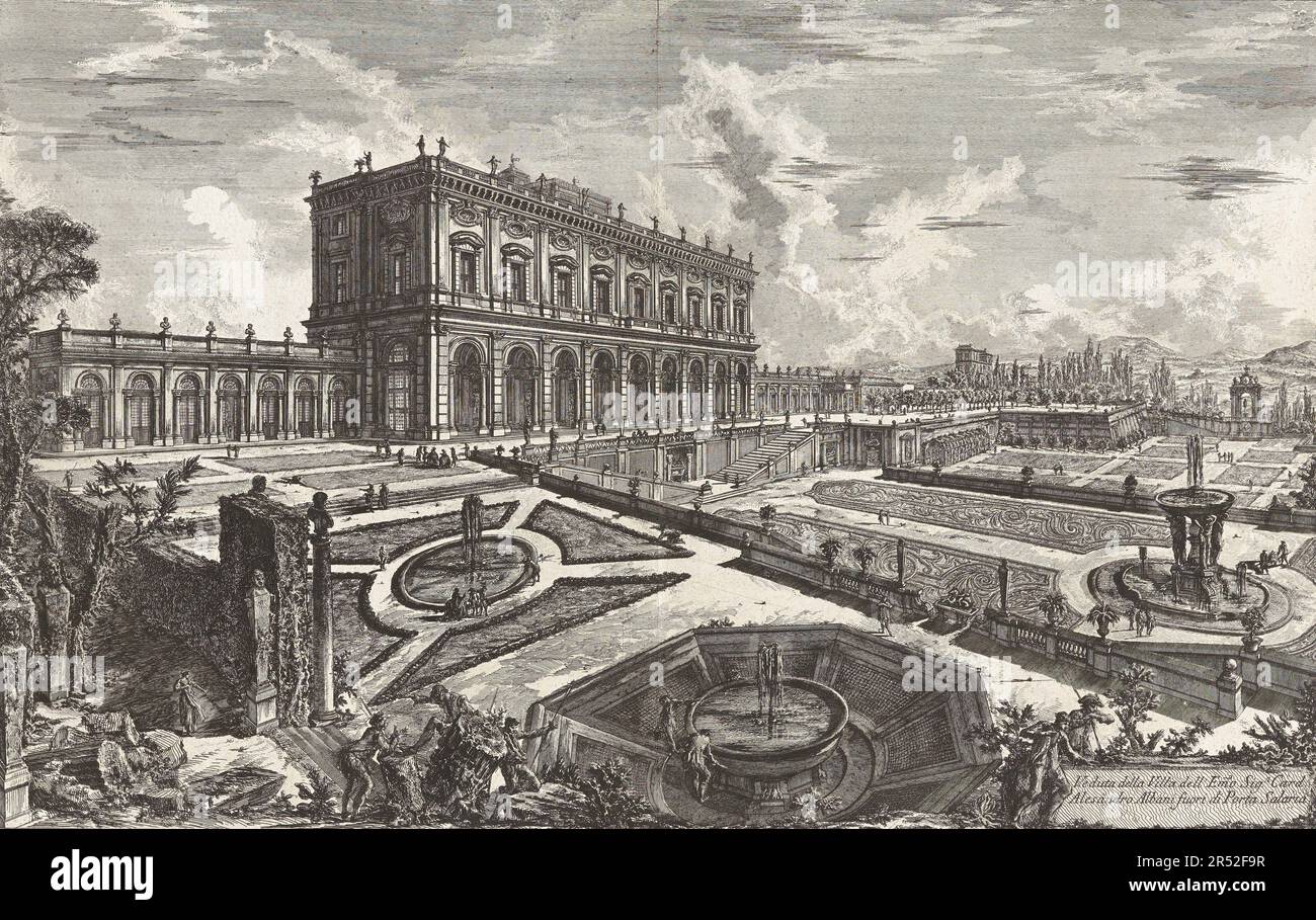 Antikes Rom, Villa Albani bei Rom, Blick auf die Villa dell' Emo ...