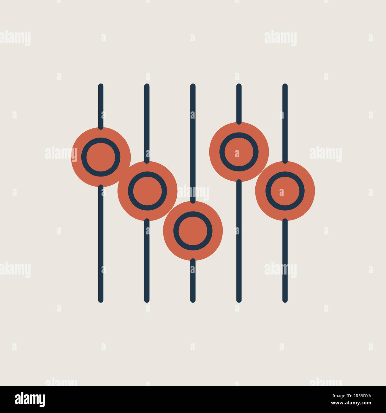 Symbol für Equalizer-Vektor-Isolierung. Symbol für die Musikklangwelle ...