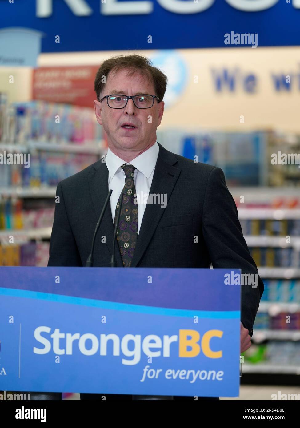 Vancouver, BC, Kanada, 31. Mai 2023. Gesundheitsminister Adrian Dix ...