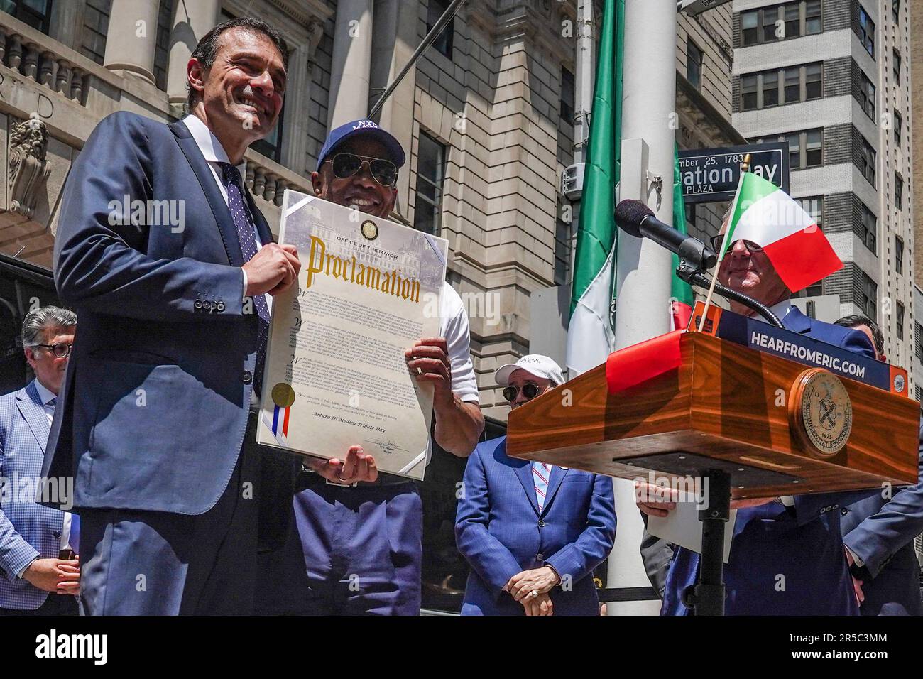 Consul General of Italy in New York Fabrizio Di Michele, third from ...