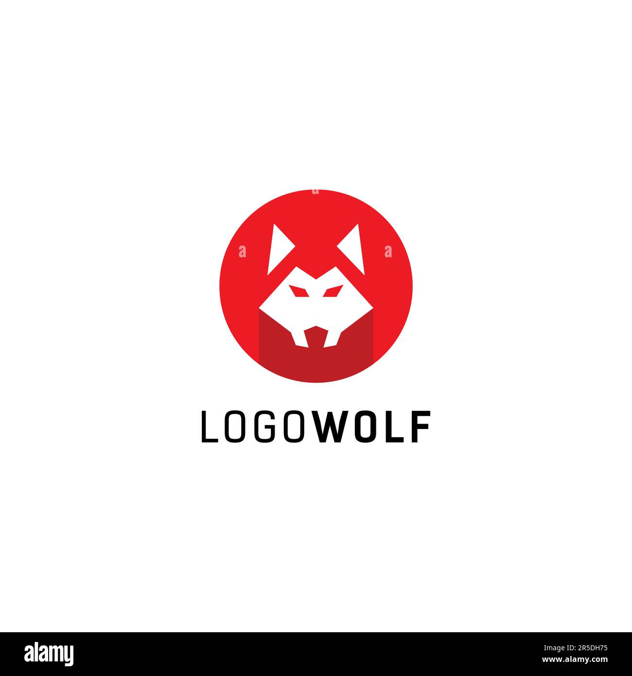 Wolf Logo-Symbol Rot Einfach. Wolfskopf-Symbol Stock-Vektorgrafik - Alamy