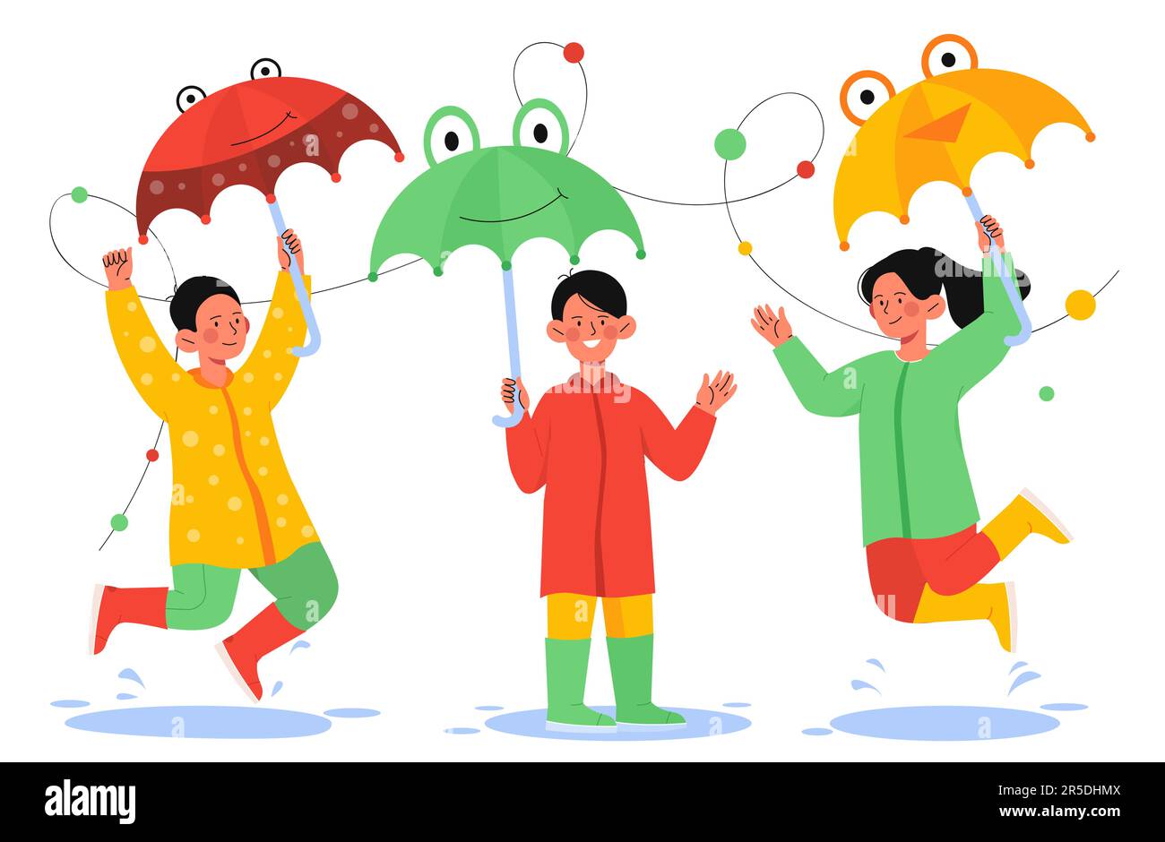 Junge im regen spazieren Stock-Vektorgrafiken kaufen - Alamy