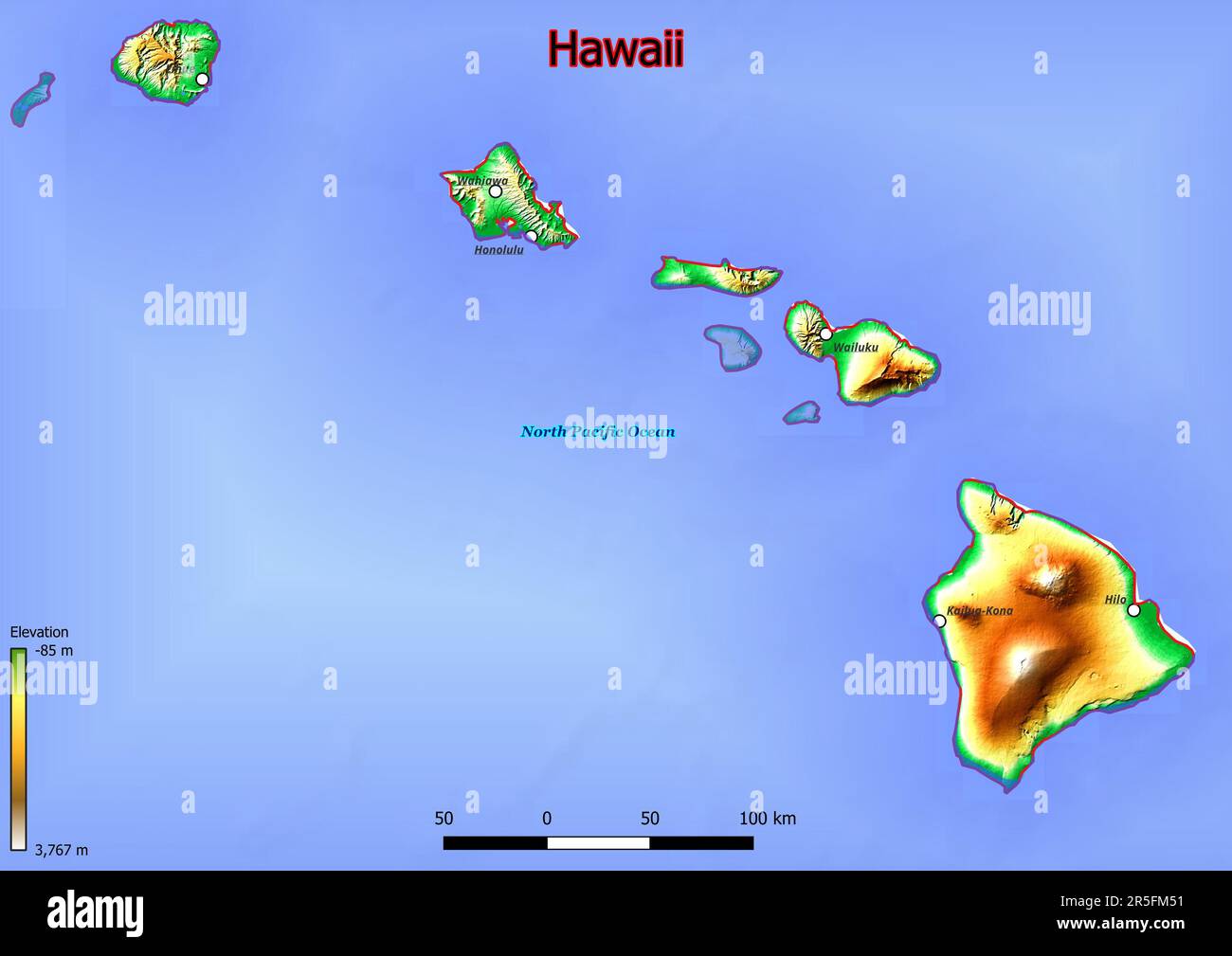 Hawaii islands map -Fotos und -Bildmaterial in hoher Auflösung - Seite ...