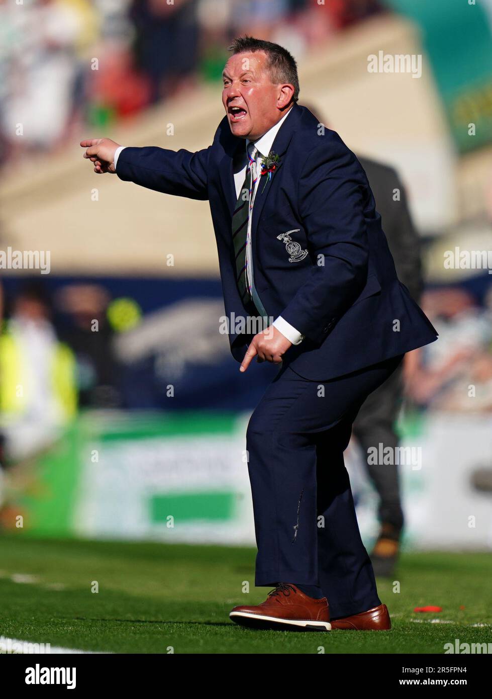 Inverness Caledonian Thistle Manager Billy Dodds an der Kontaktlinie ...
