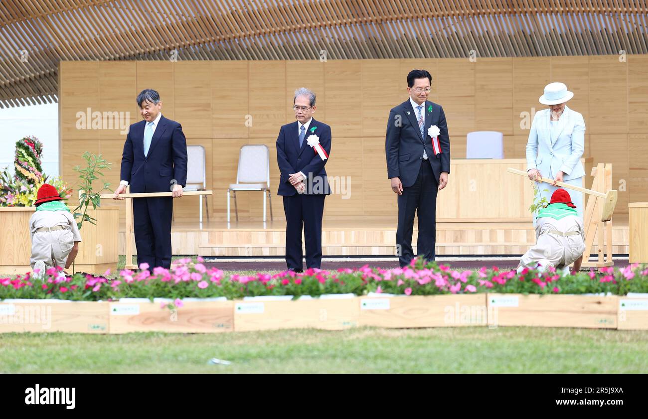 Japanese Emperor Naruhito and Empress Masako attend the 73rd National ...
