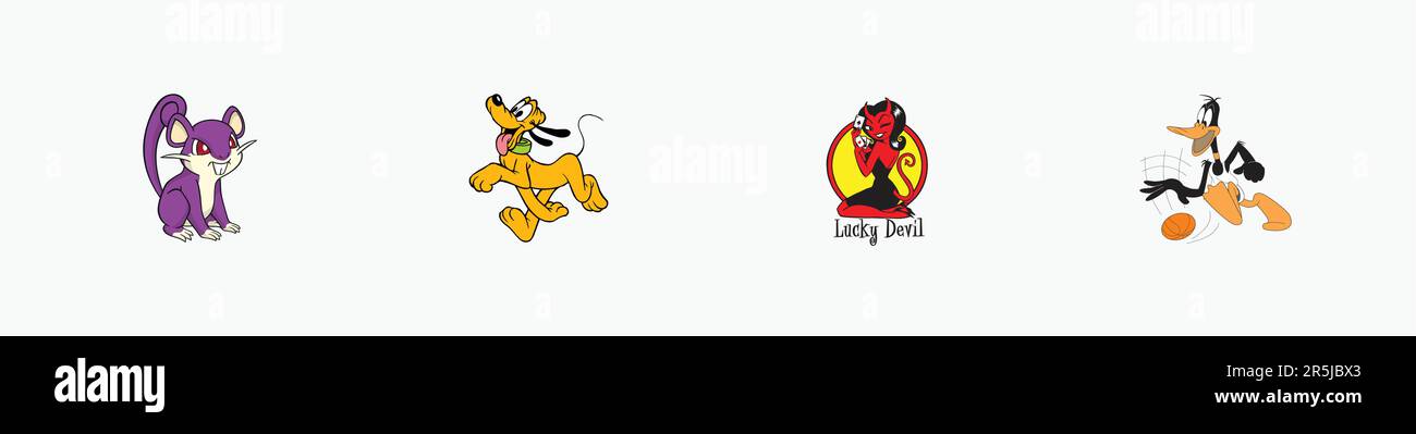 Lucky Devil Logo, Rattata Logo, Warner Bros Logo, Pluto Logo, Editorial ...
