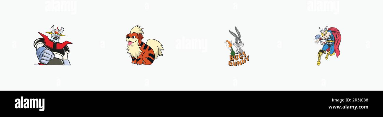 Growlithe-Logo, Bugs Bunny-Logo, Thor Cartoon-Logo, Mazinger Z-Logo ...