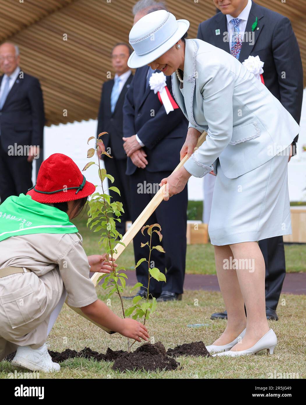 Empress Masako attends the 73rd National Tree Planting Festival in ...
