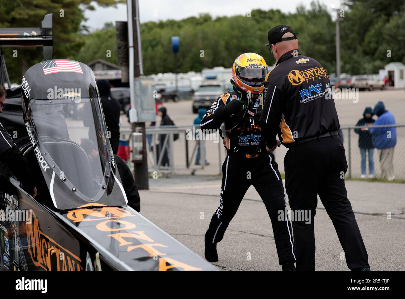 EPPING, NH - JUNE 04: Austin Prock, driver of the Montana Brand / Rocky ...