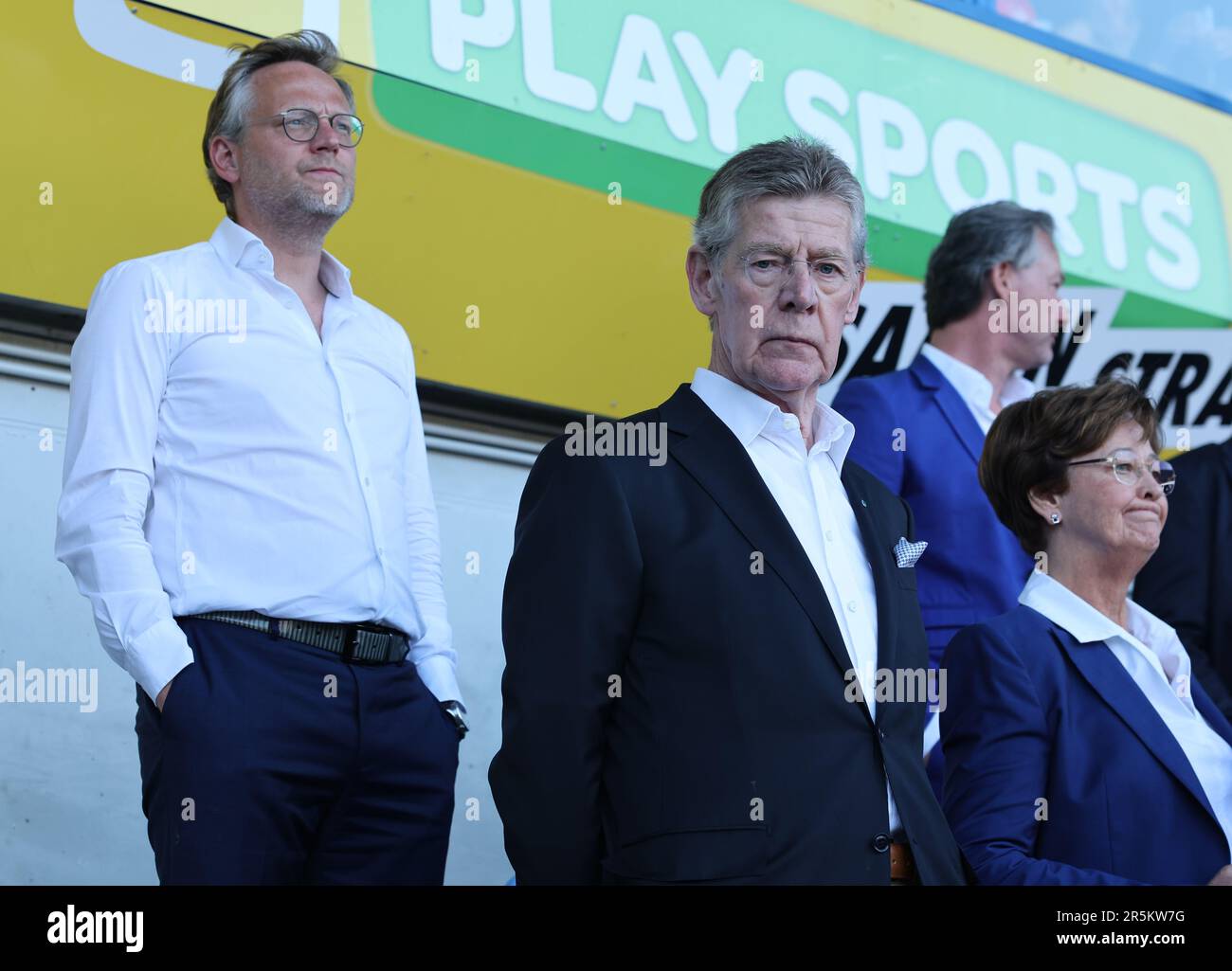 Genk, Belgien. 04. Juni 2023. Genks Vorsitzender Peter Croonen und ...