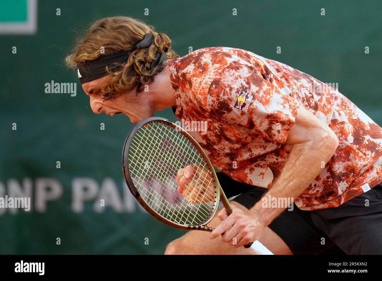 Greece's Stefanos Tsitsipas reacts during his fourth round match of the ...
