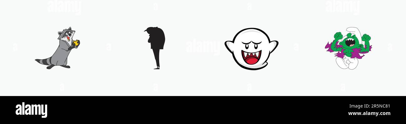 boo-Logo, Schlumpf-Logo, Meeko-Logo, Gru-Logo, Editorial Vector-Logo ...