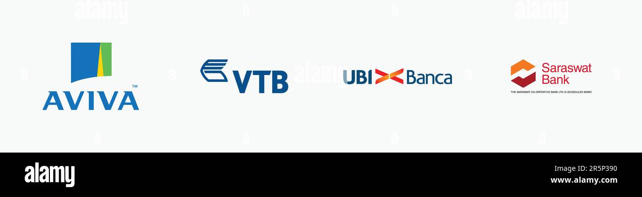 VTB BANK Logo, SARASWAT BANK Logo, UBI BANCA Logo, AVIVA Logo ...