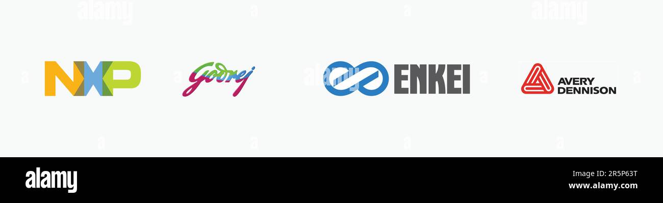 NXP SEMICONDUCTORS Logo, ENKEI Logo, GODREJ Logo, AVERY DENNISON Logo ...