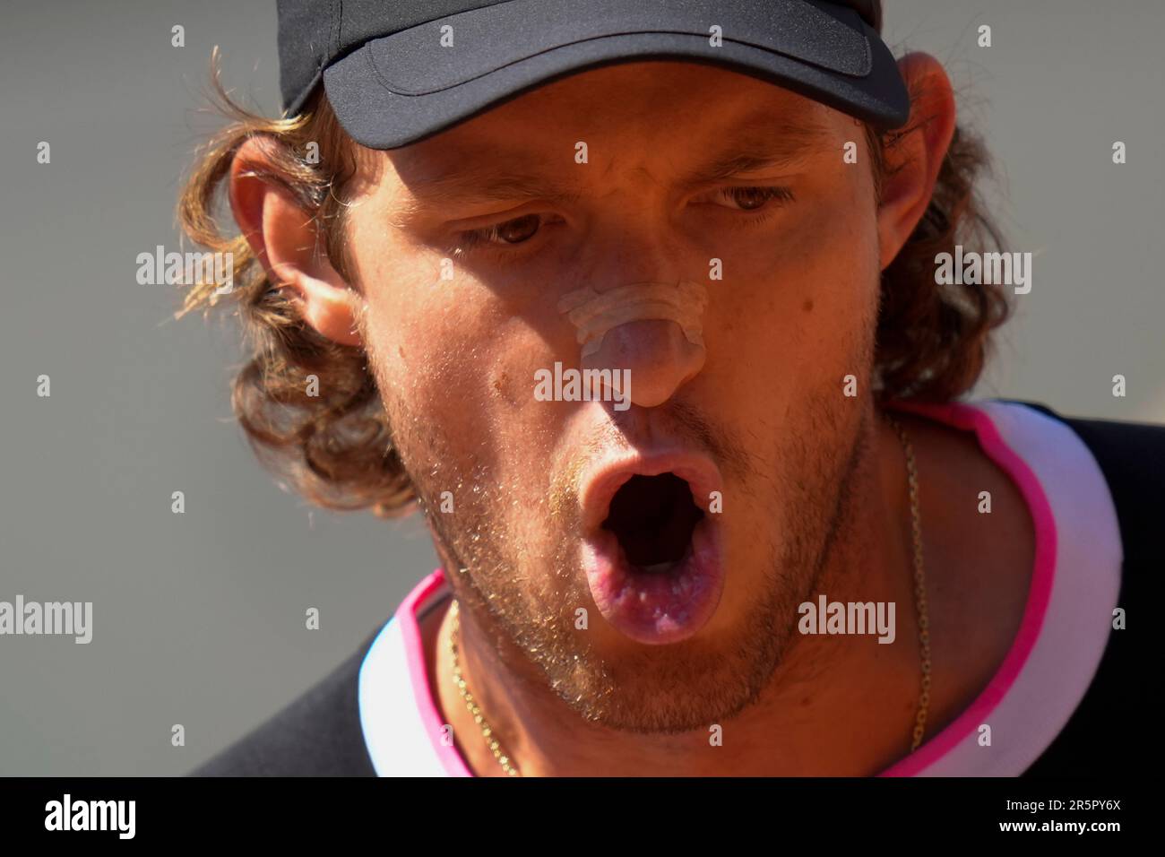Chile's Nicolas Jarry celebrates scoring against Norway's Casper Ruud ...