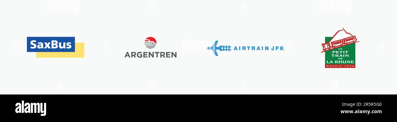 SAXBUS-Logo, ARGENTREN SA-Logo, AIRTRAIN JFK-Logo, CHEMIN DE FER DE LA ...