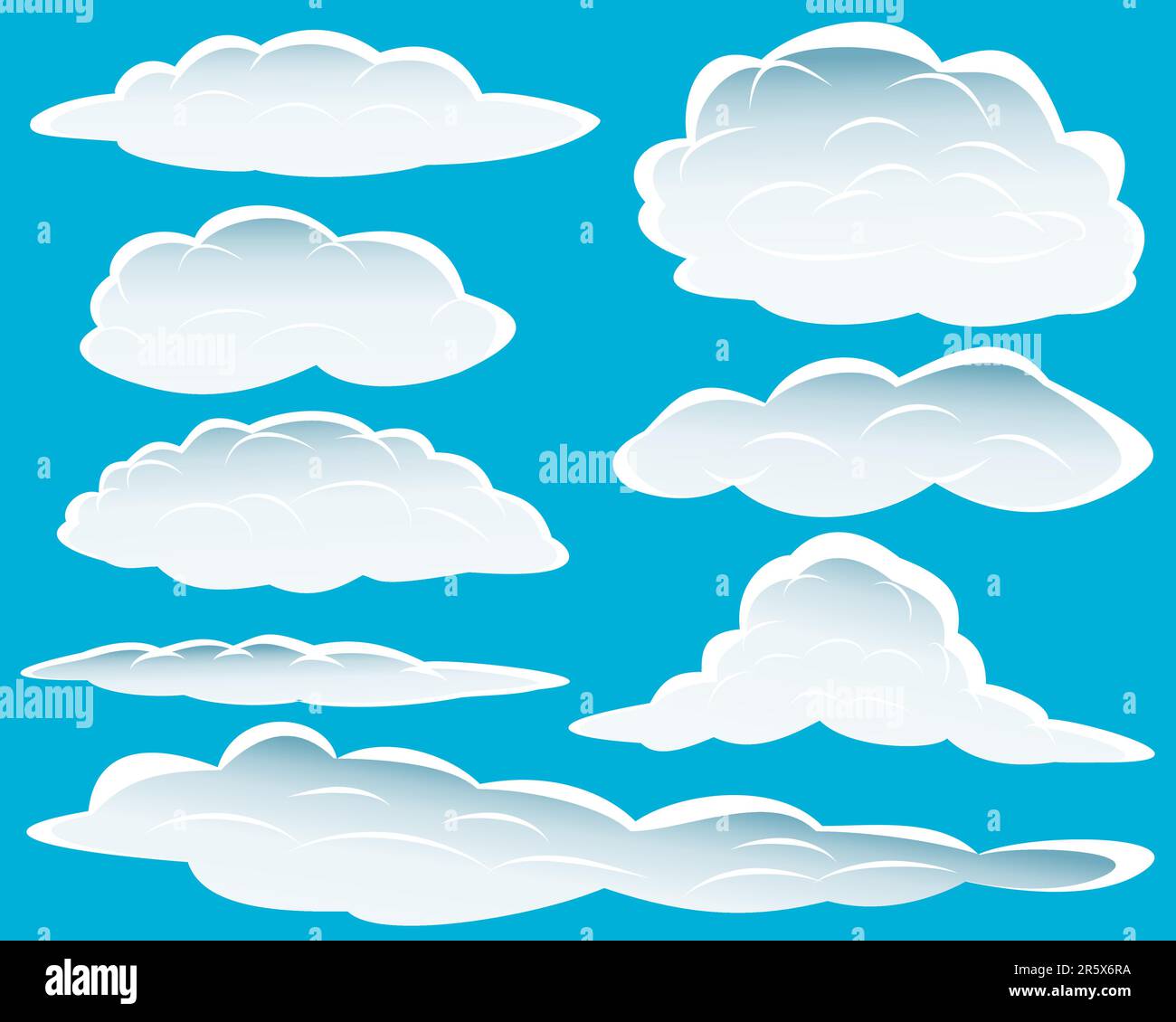 Set different shape clouds design Stock-Vektorgrafiken kaufen - Alamy