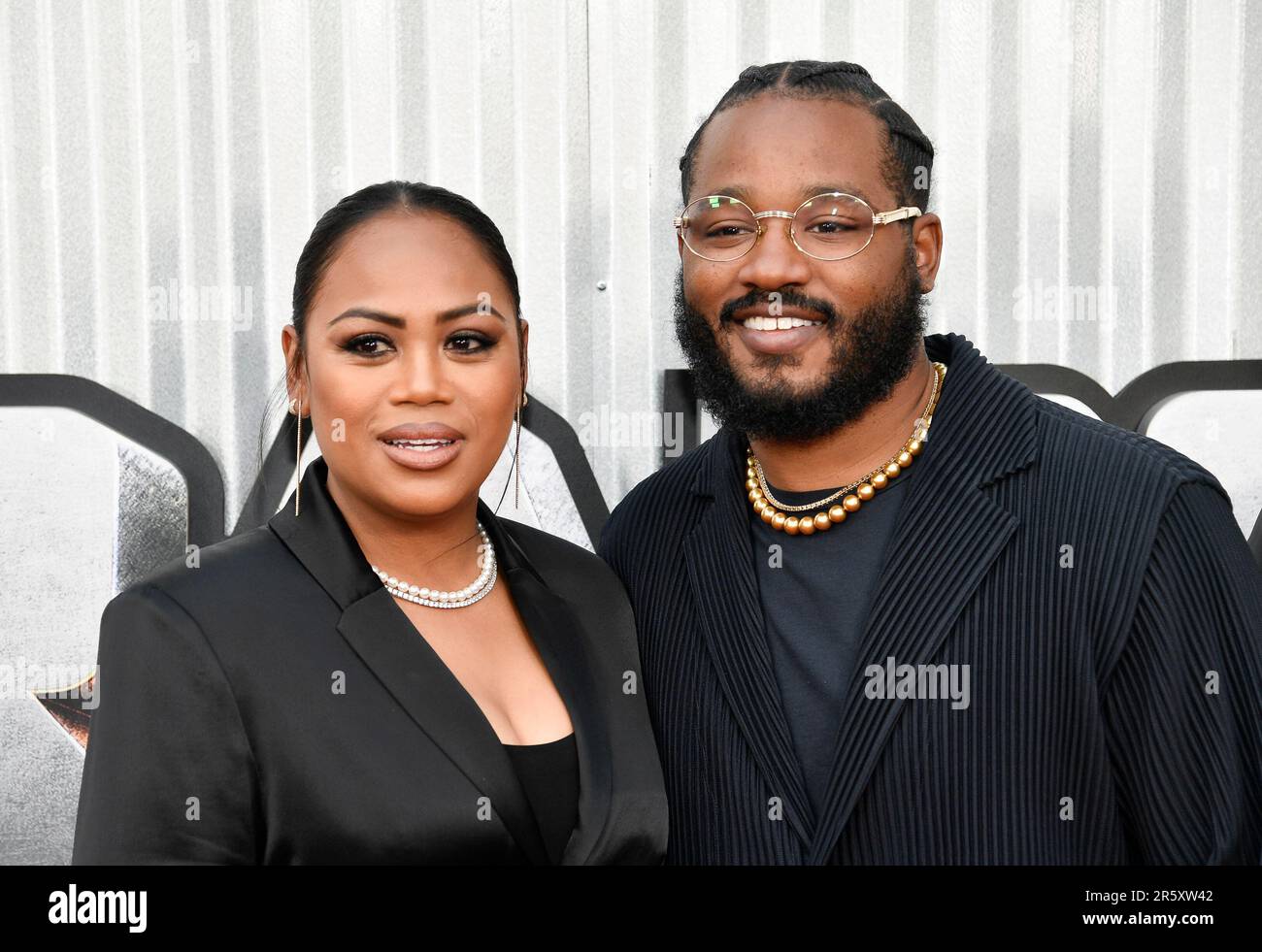 Ryan Coogler, right, and wife Zinzi Evans attend the premiere of ...