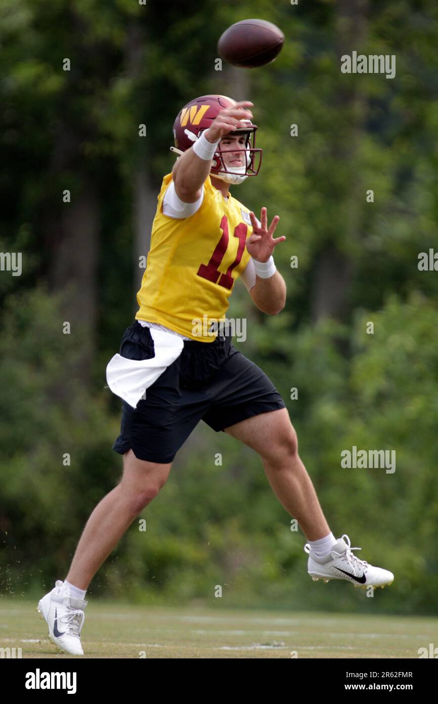 Washington Commanders quarterback Jake Fromm throws a pass during NFL ...