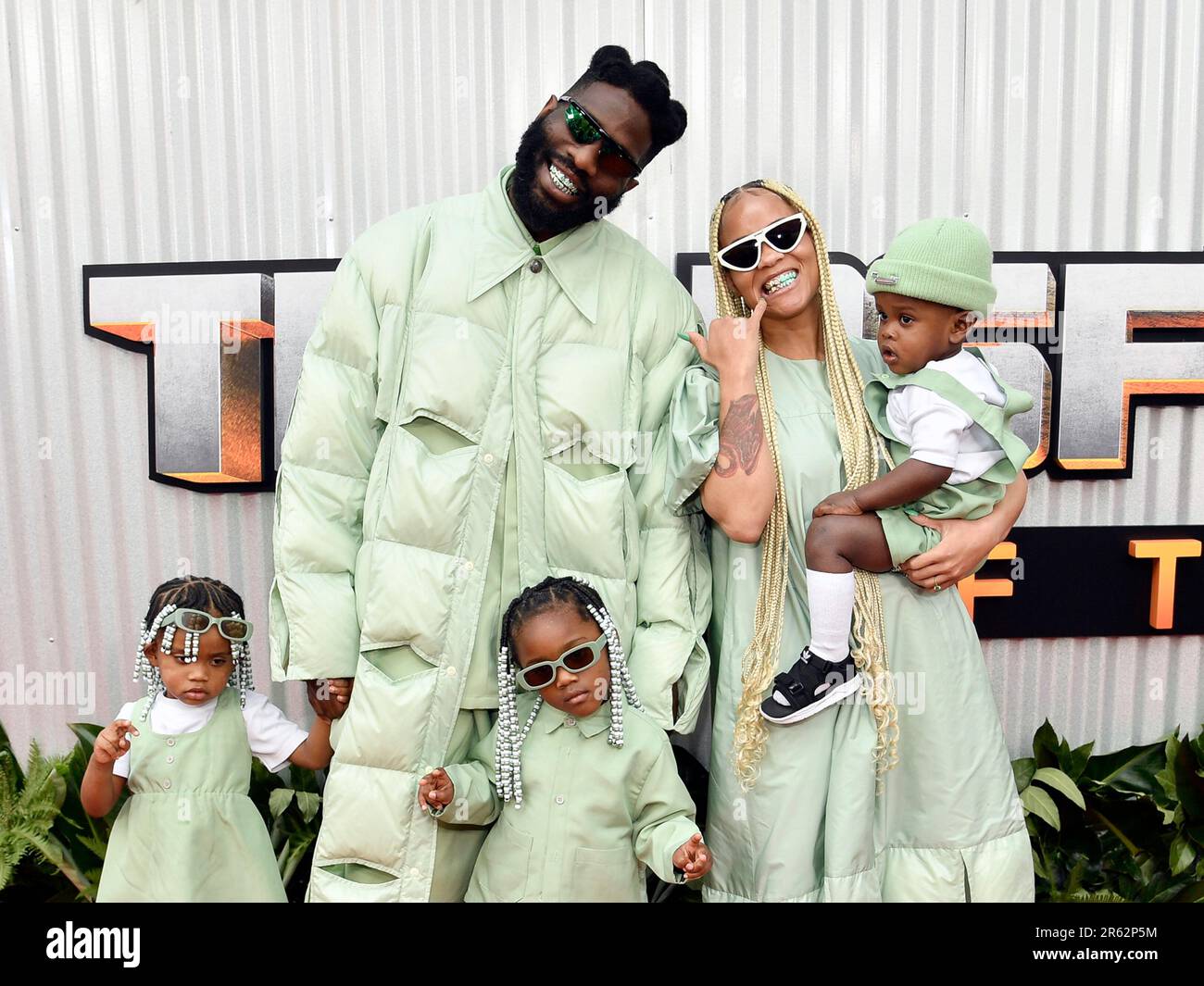 Tobe Nwigwe, center, his wife Martica Fat Nwigwe and children attend ...