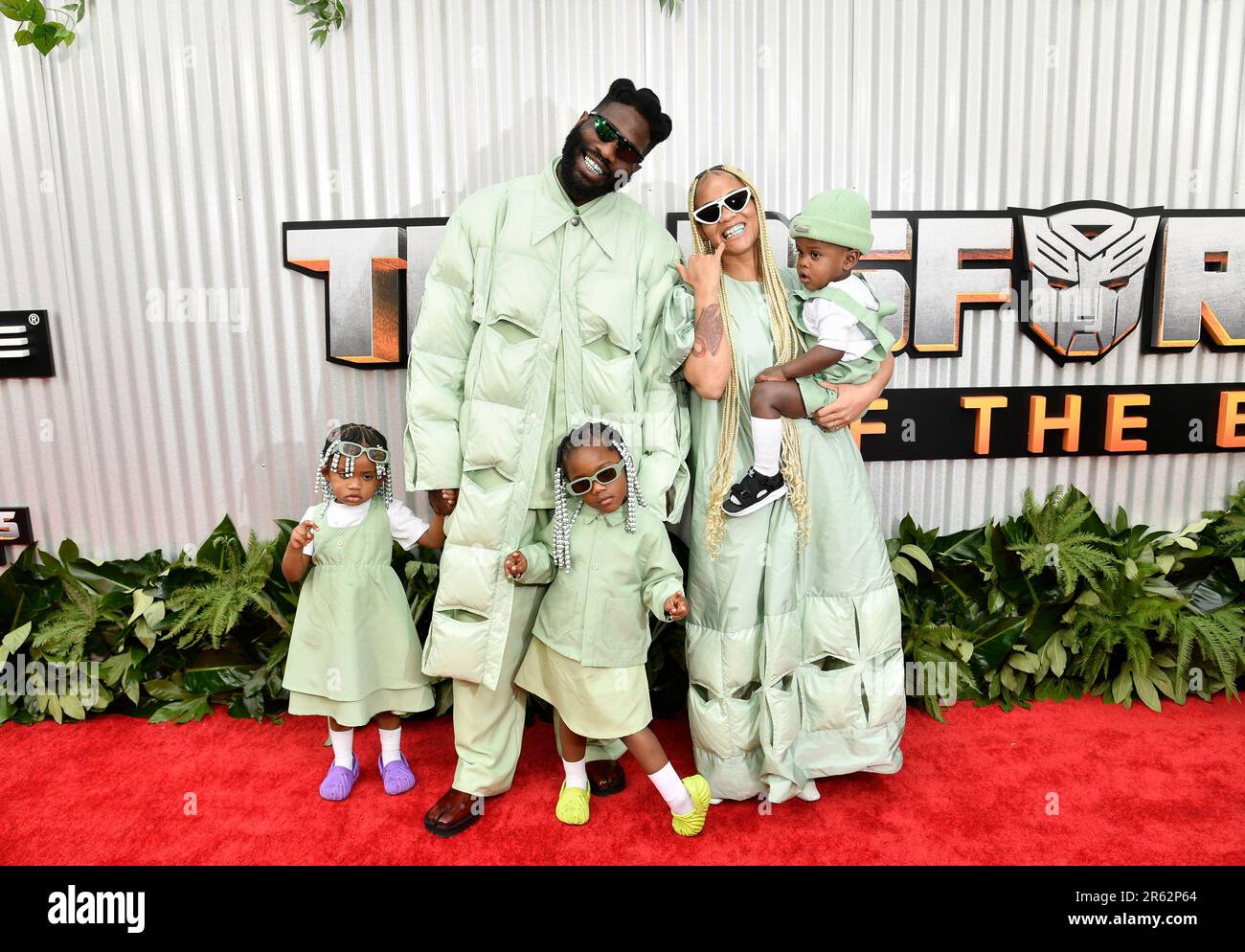 Tobe Nwigwe, center, his wife Martica Fat Nwigwe and children attend ...
