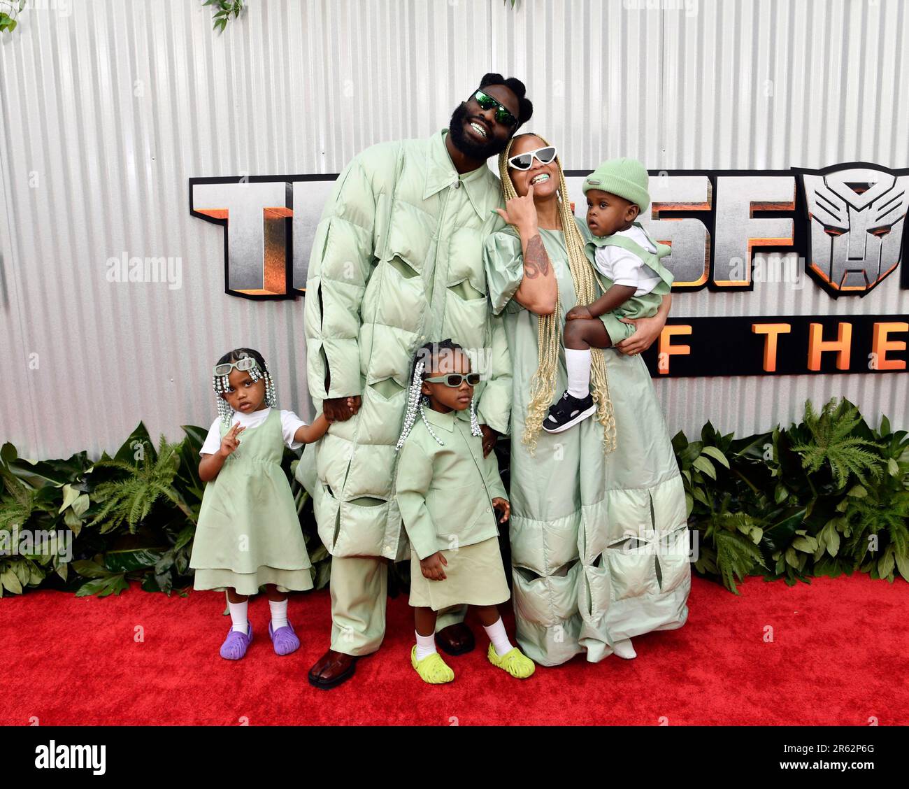 Tobe Nwigwe, center, his wife Martica Fat Nwigwe and children attend ...