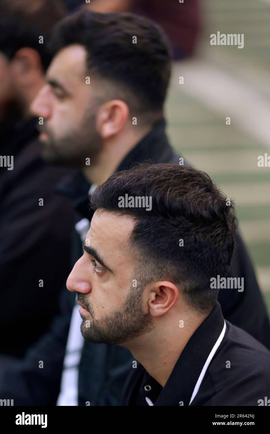 Brothers Samiullah Safi, left, and Abdul Wasi Safi, right, pray during ...