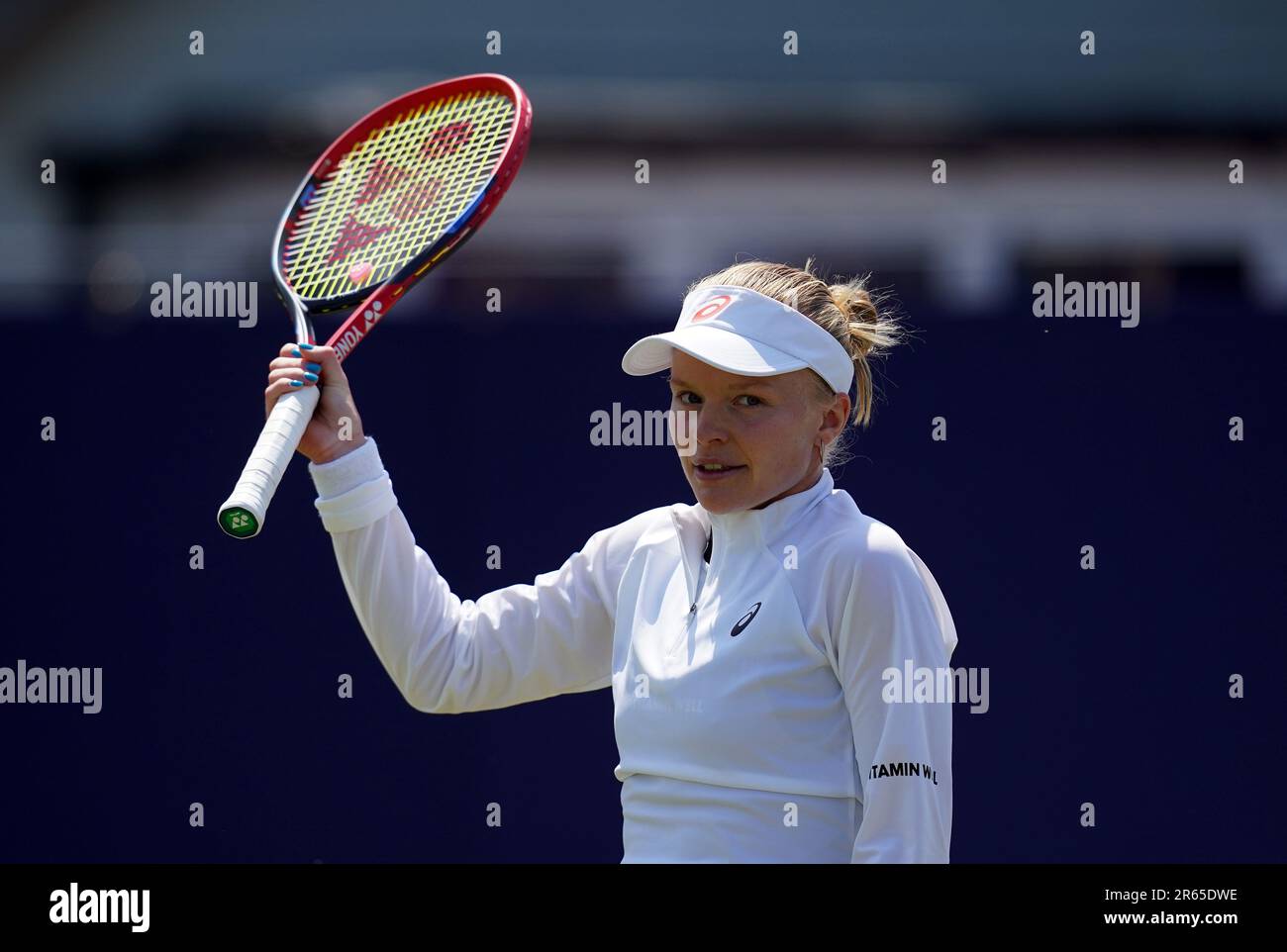 Harriet Dart feiert das Spiel nach dem Sieg gegen Magali Kempen (nicht ...