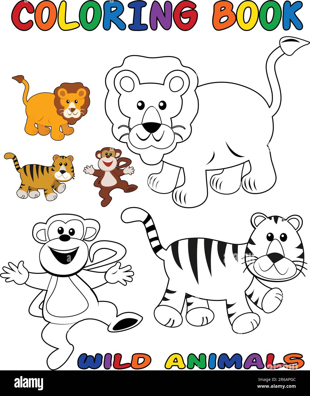 Coloring book tropical animals picture -Fotos und -Bildmaterial in ...