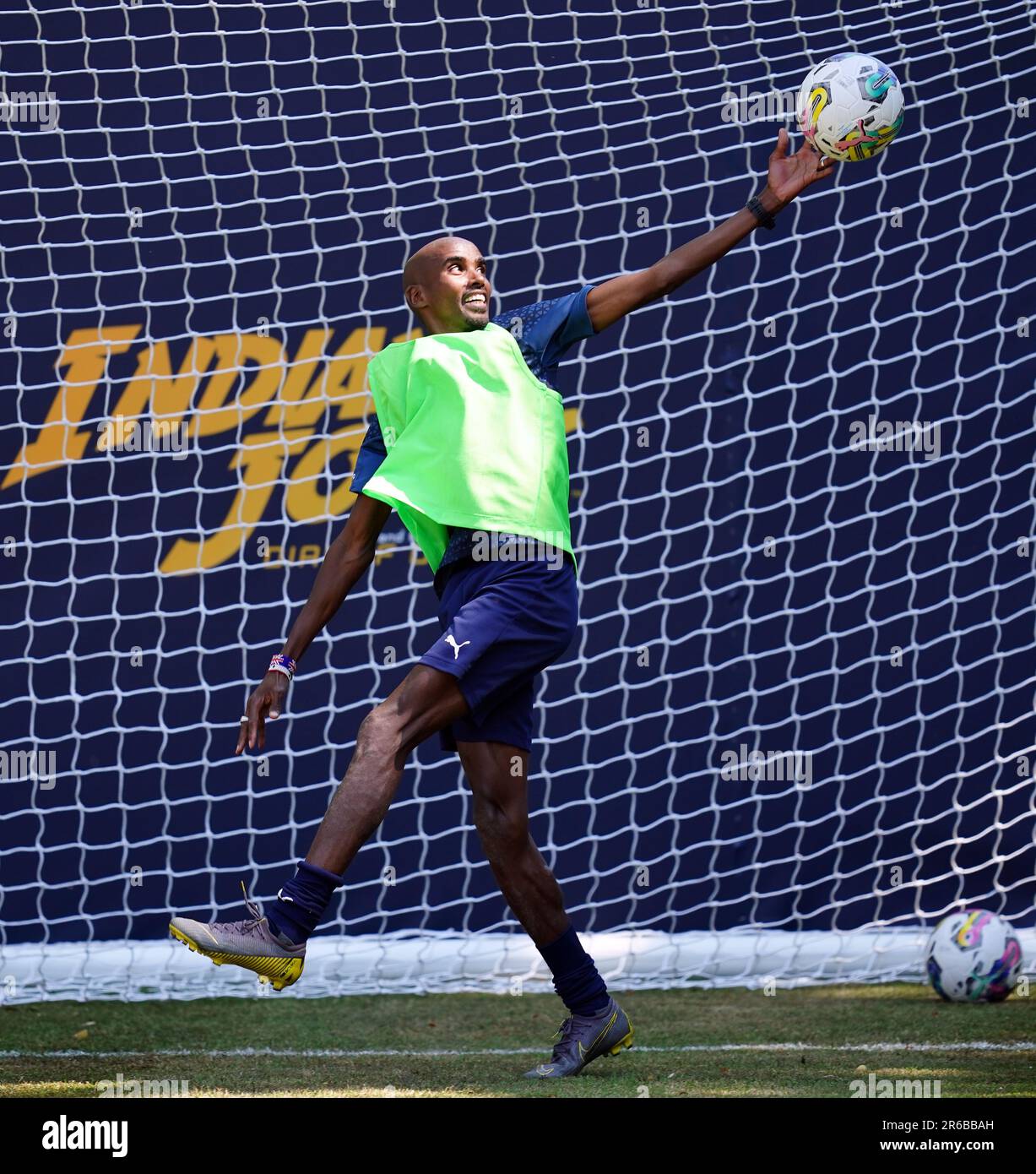 Der englische Sir Mo Farah erreicht sein Tor während eines Trainings ...