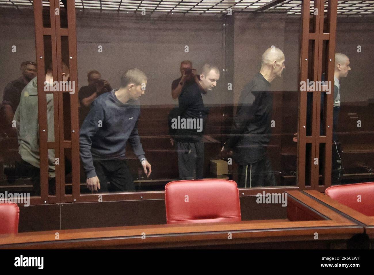 Rostov Auf Don, Russland. 08. Juni 2023. Eine Anhörung zu einem Strafverfahren gegen fünf ...