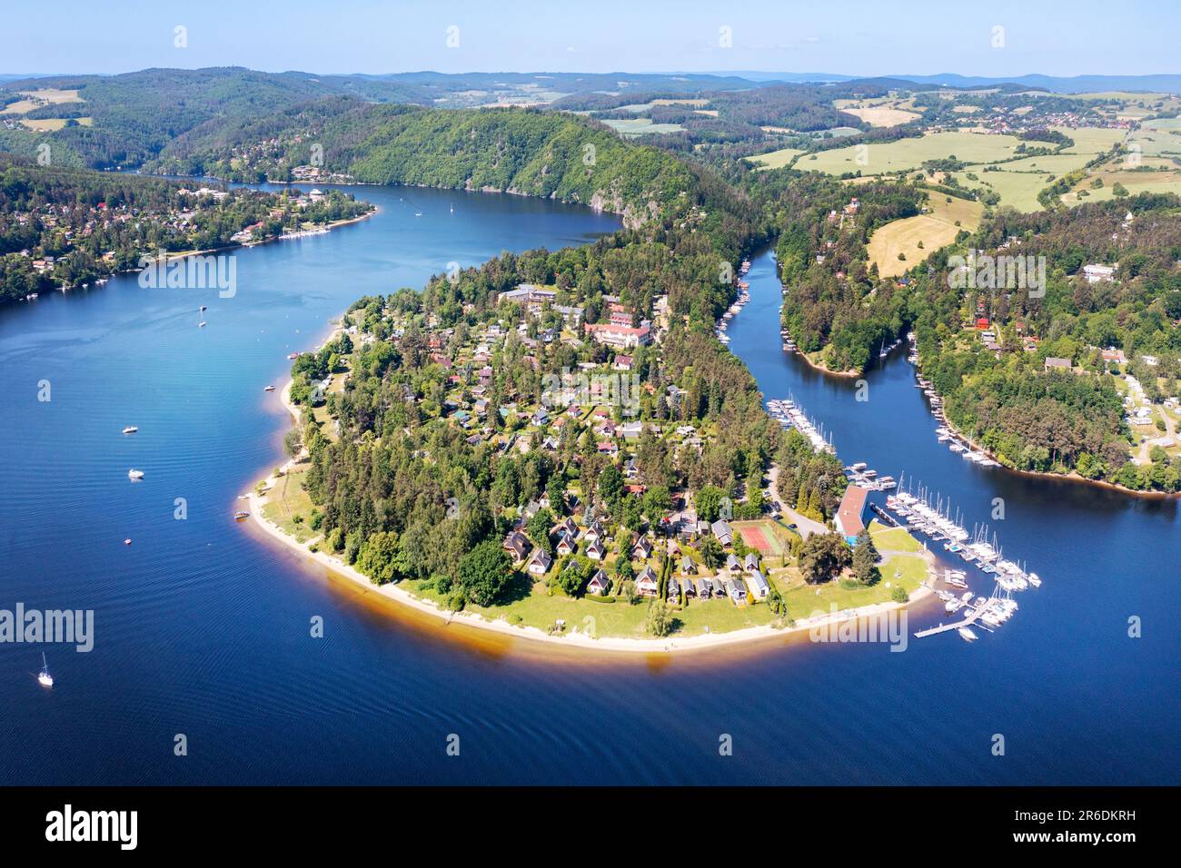 Slapska prehrada, vyhlídka Nová Rabyně, Vltavska kaskada, Stredni Cechy ...