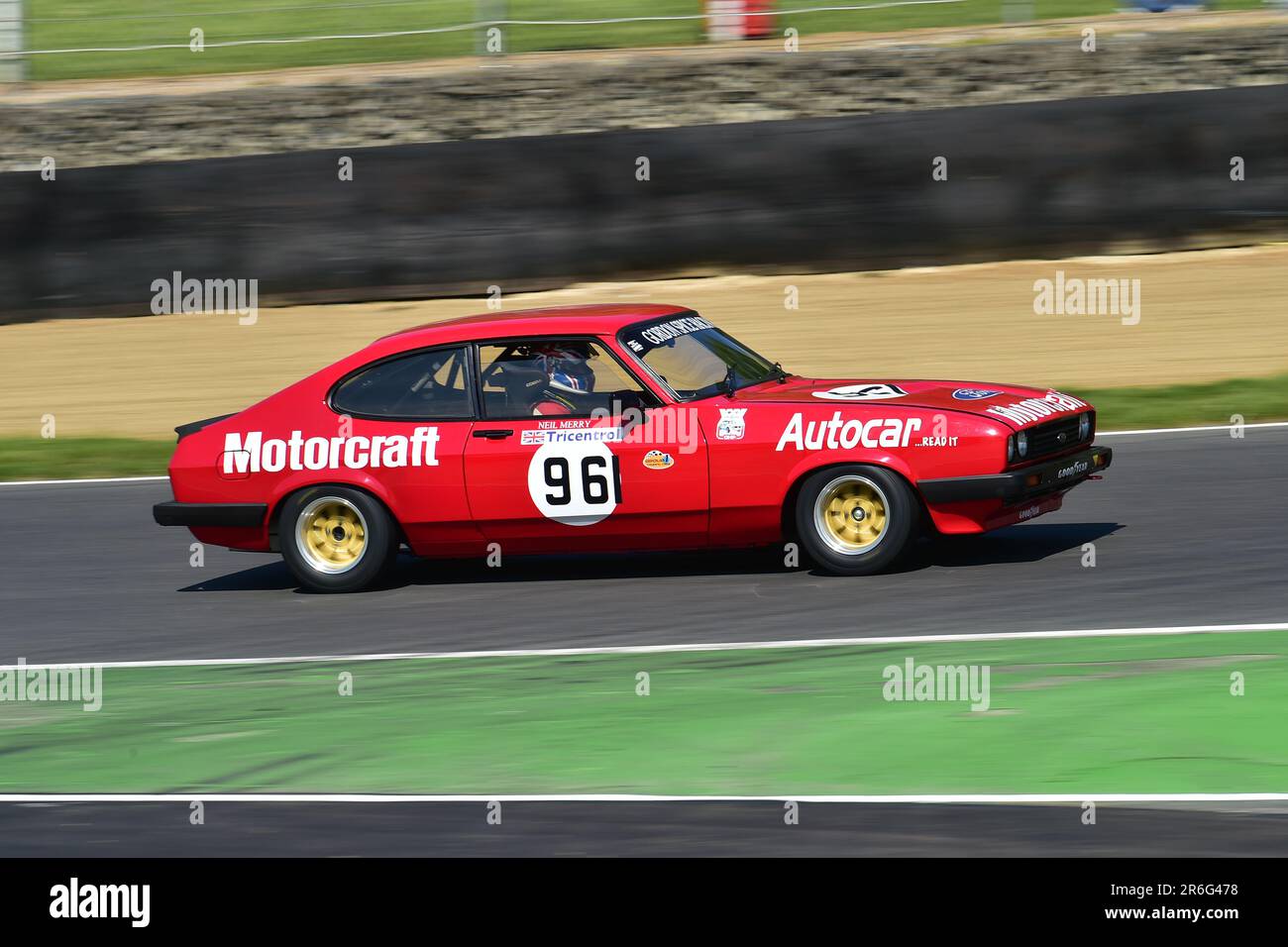 Neil Merry, Ford Capri, HRDC „Gerry Marshall“ Trophy Series, über 30 Autos auf dem Spielfeld für ...