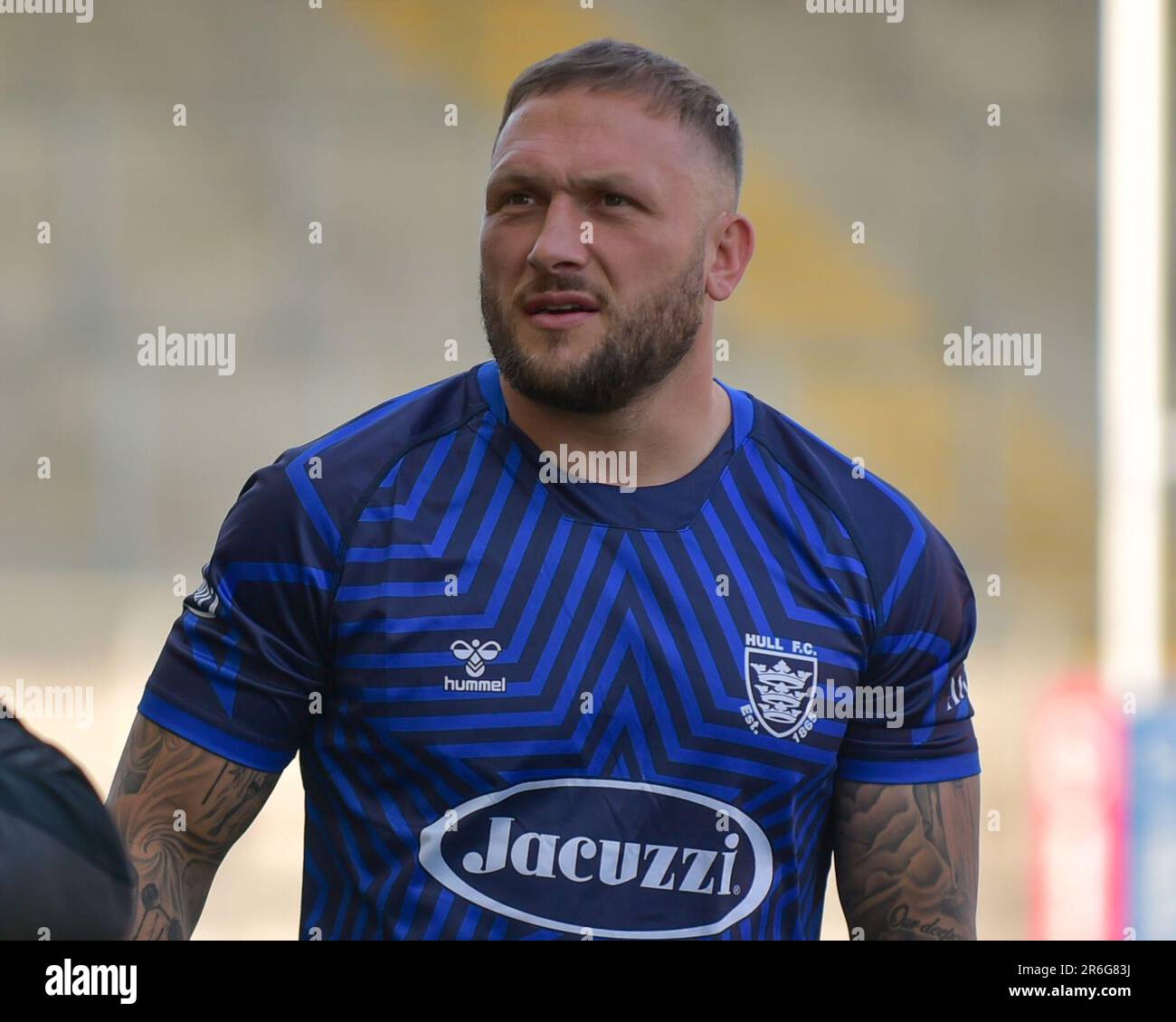 Josh Griffin Nr. 23 des Hull FC vor dem Spiel der Betfred Super League ...