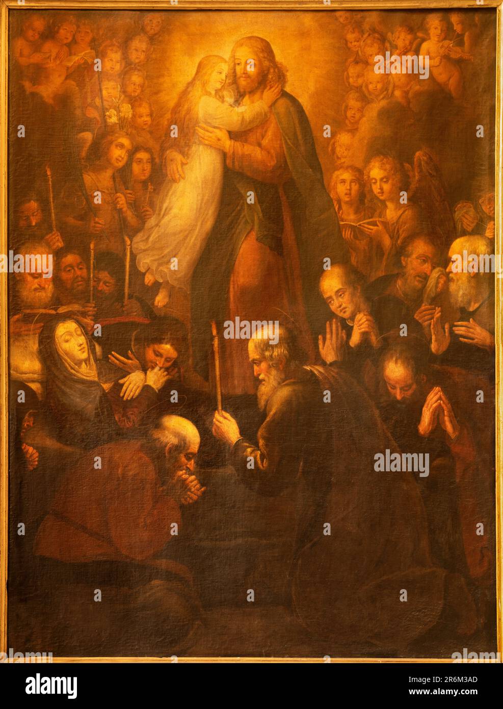 NEAPEL, ITALIEN - 20. APRIL 2023: Das Gemälde Jesus empfängt die Seele ...