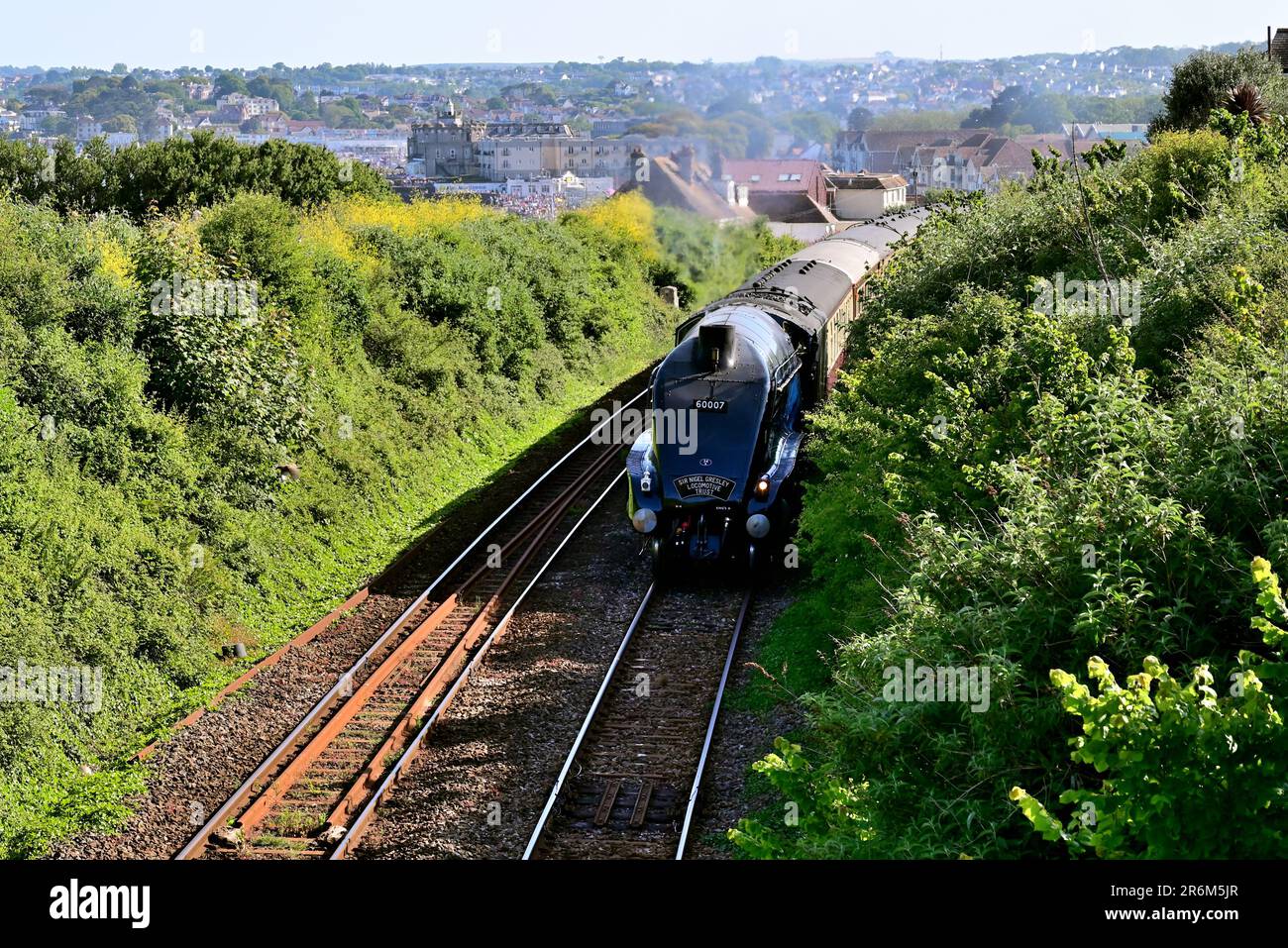LNER Class A4 Pacific No 60007 Sir Nigel Gresley verlässt Paignton mit ...