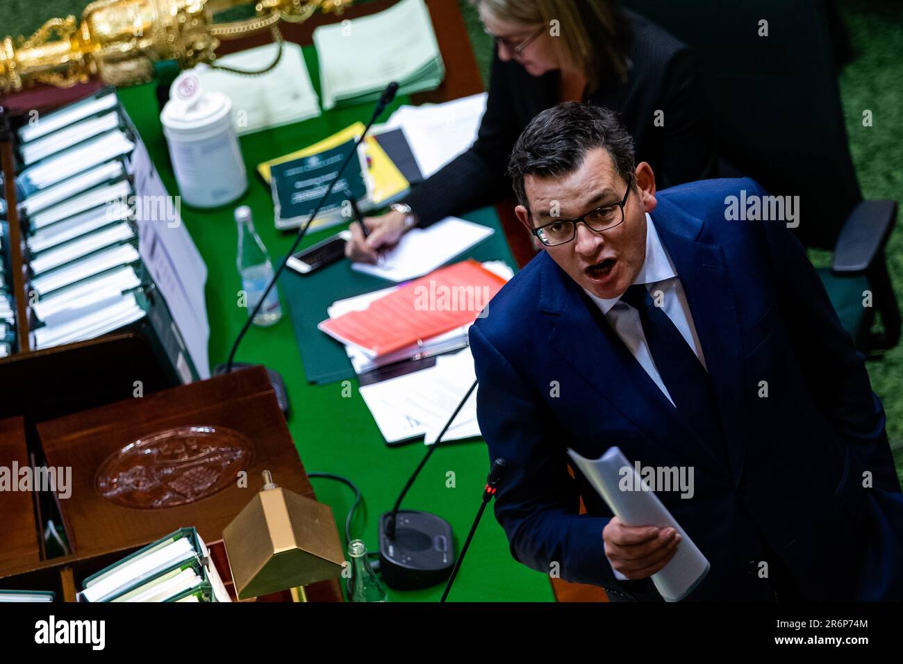 MELBOURNE, AUSTRALIEN - Juni 02: Premier Daniel Andrews lässt Fragen ...