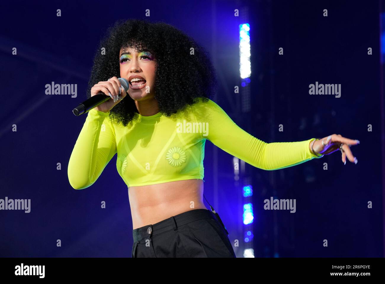 Jenevieve performs on the second night of the 2023 LA Pride in the Park concert at the Los ...