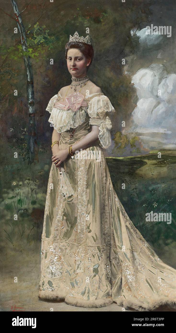 Das Porträt der Herzogin Maria Immakulata von Württemberg, der Erzherzogin Osterreichs (1878 ...