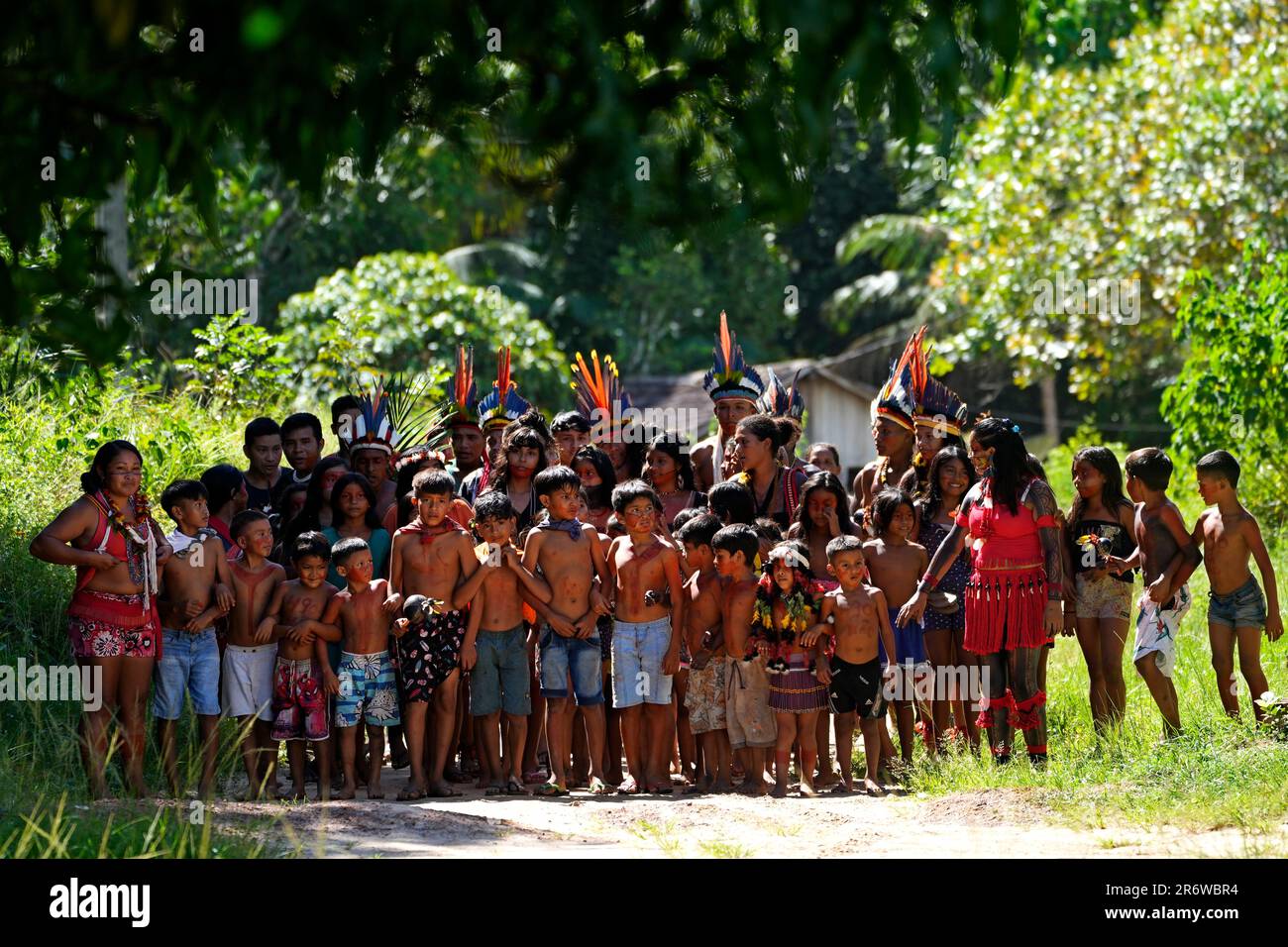 Tembe Indigenous people from neighboring villages arrive to take part ...