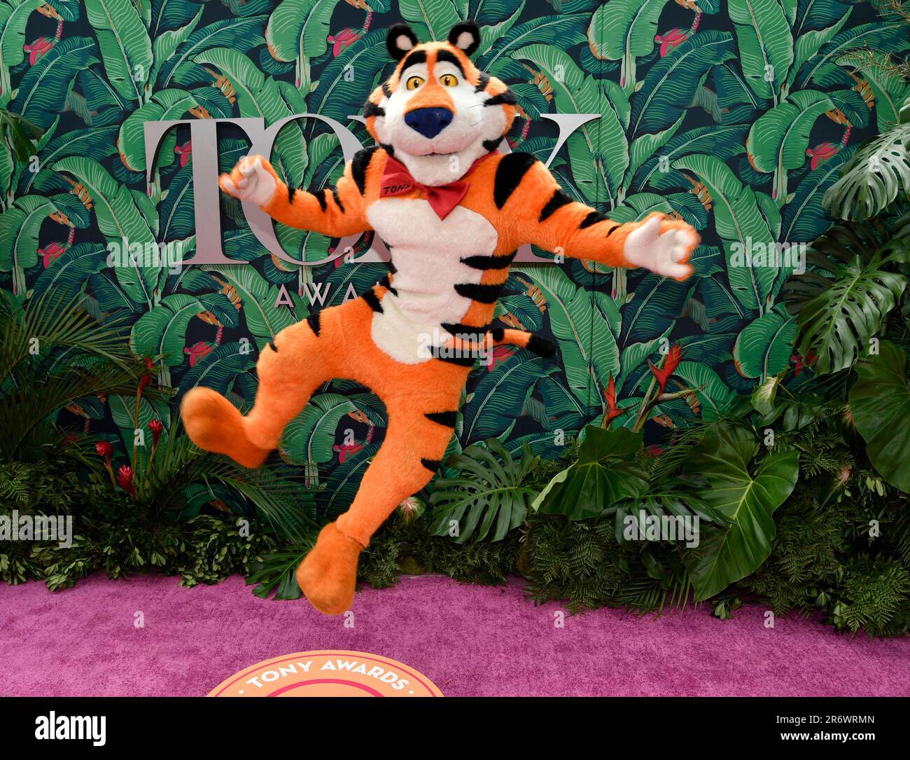 Tony the Tiger, a mascot for Kellogg's Frosted Flakes, arrives at the ...