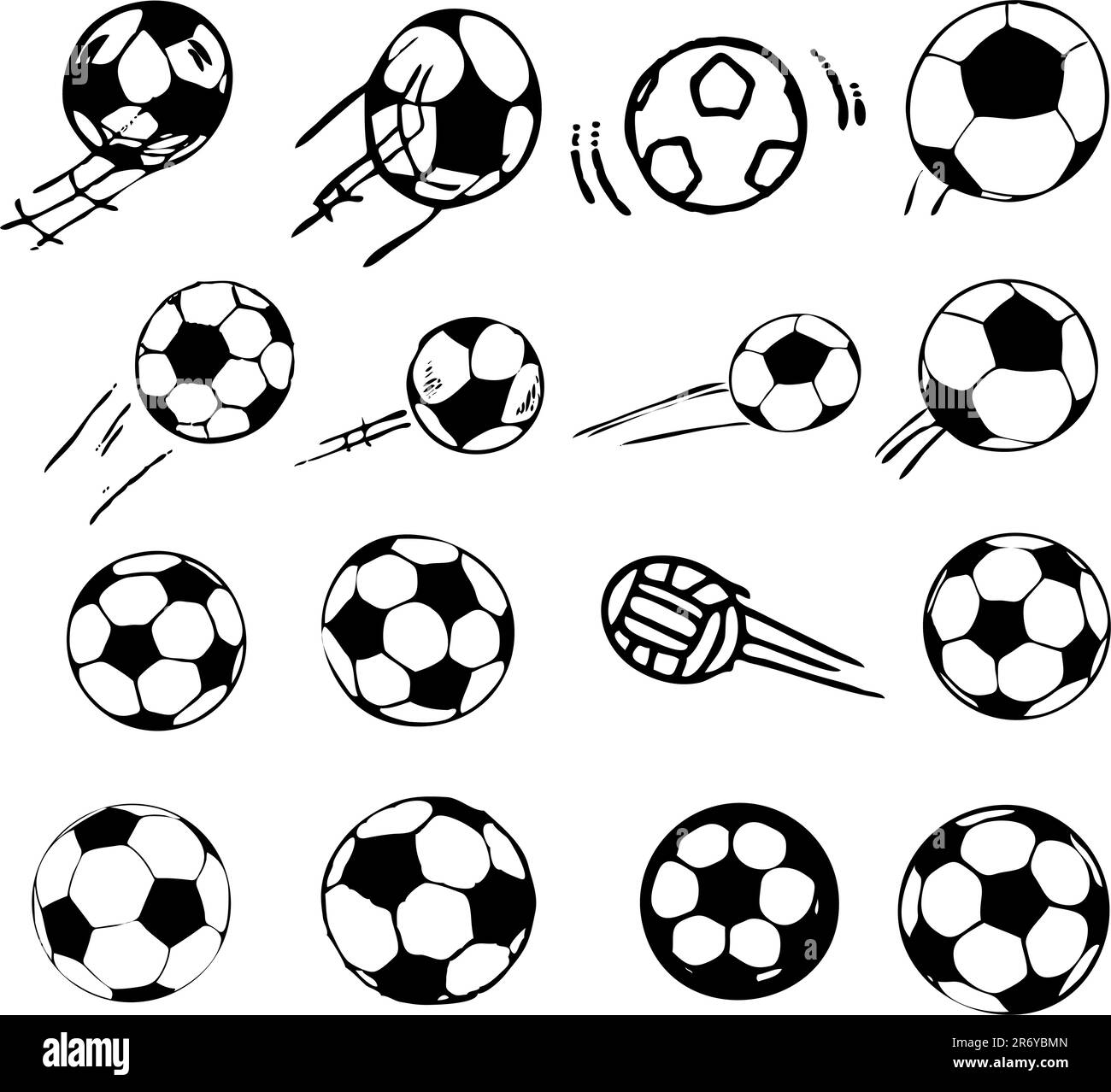 Set Kugel Sport Symbole Symbole Comic-Vektor-illustration Stock ...