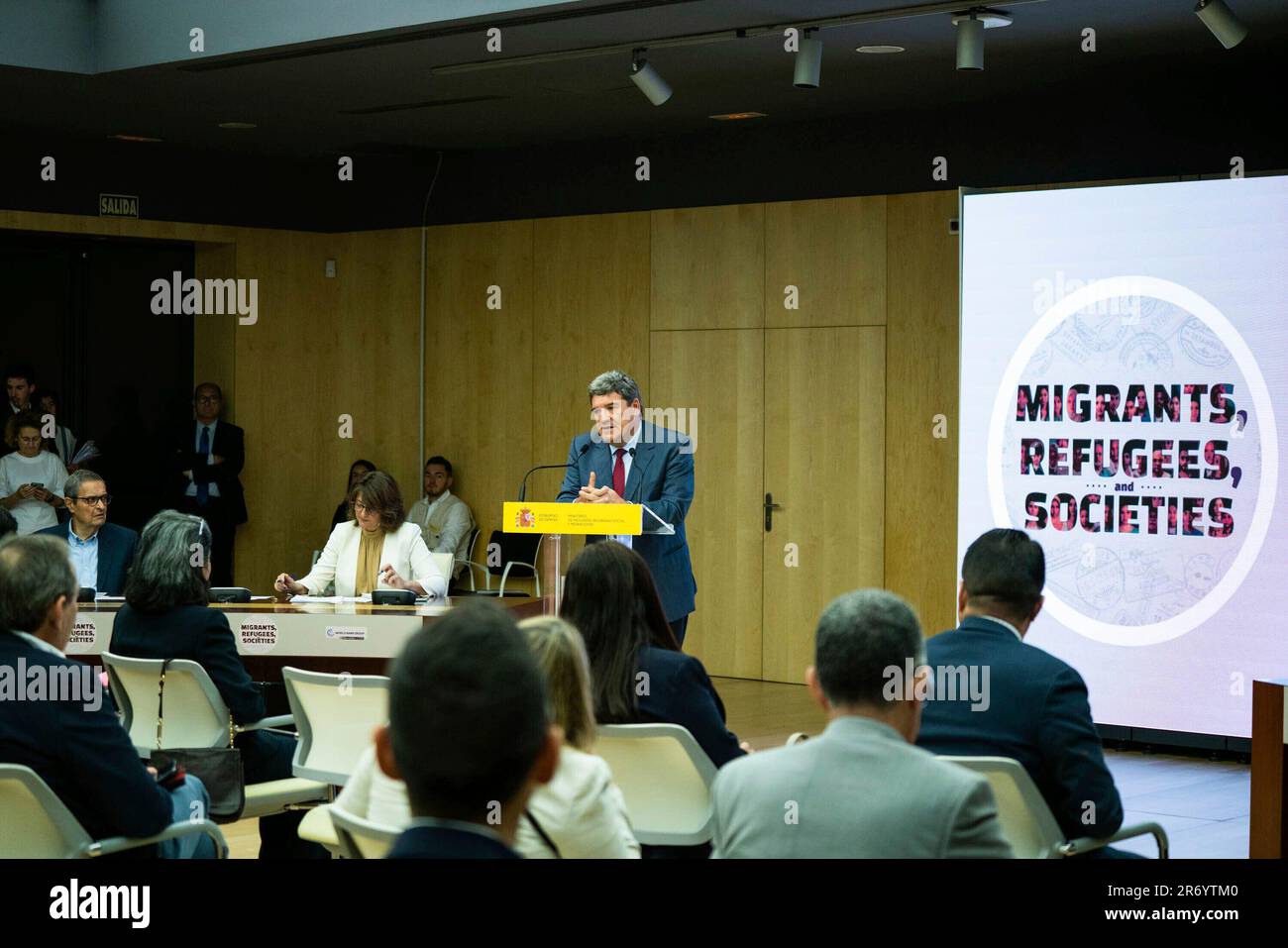 The Minister of Inclusion, Social Security and Migration, José Luis Escrivá, speaks during the ...