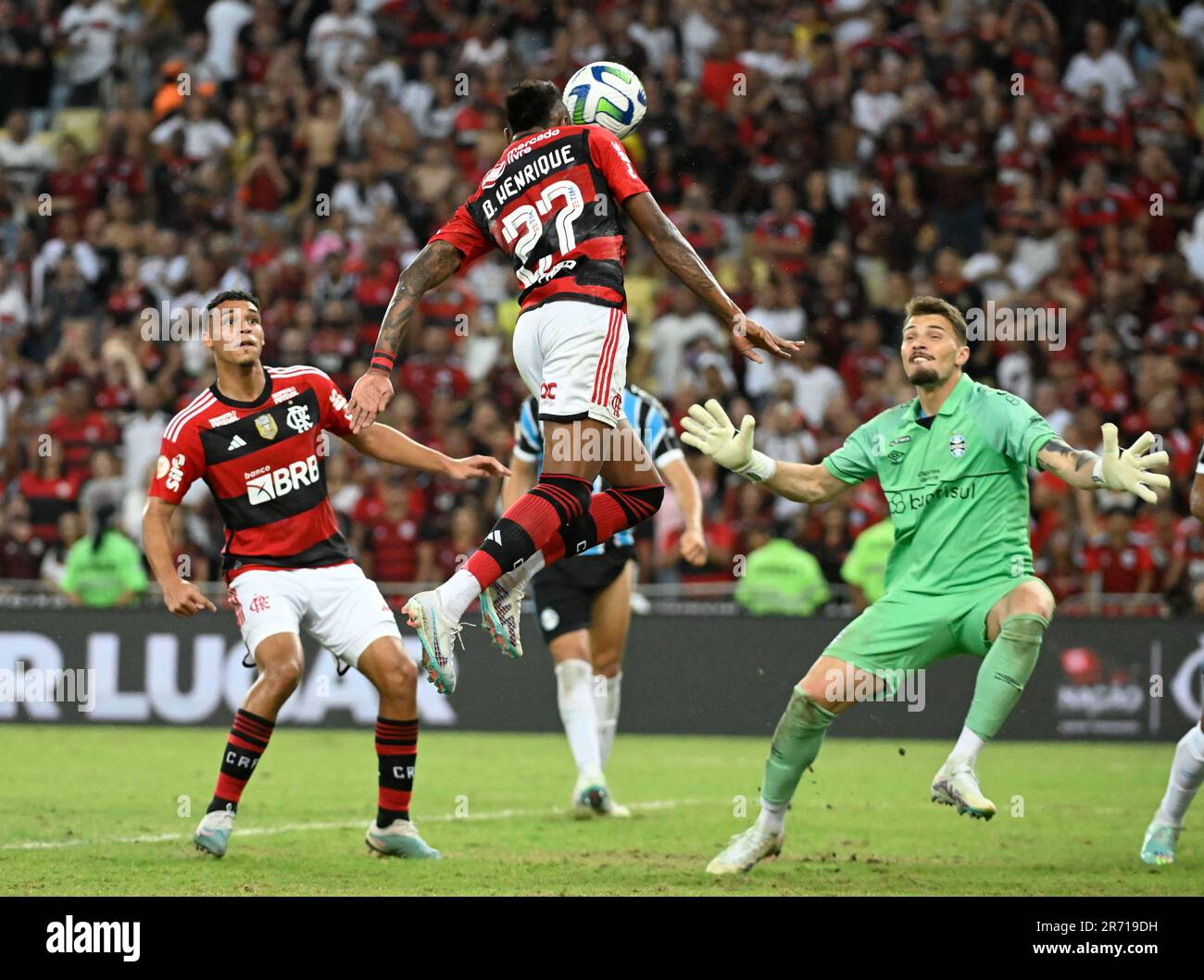 Das Maracana Stadium Bruno Henrique do Flamengo feiert sein Tor während ...
